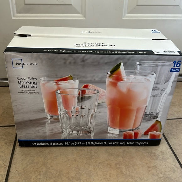 Mainstays | Dining | Mainstays Cross Plains Drinking Glass Set | Poshmark